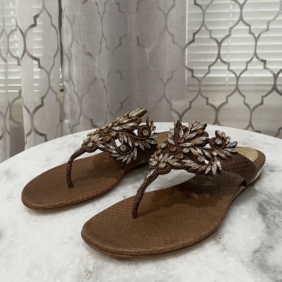 Rene Caovilla | Shoes | Rene Caovilla Brown Ayer Stones Sandals | Poshmark